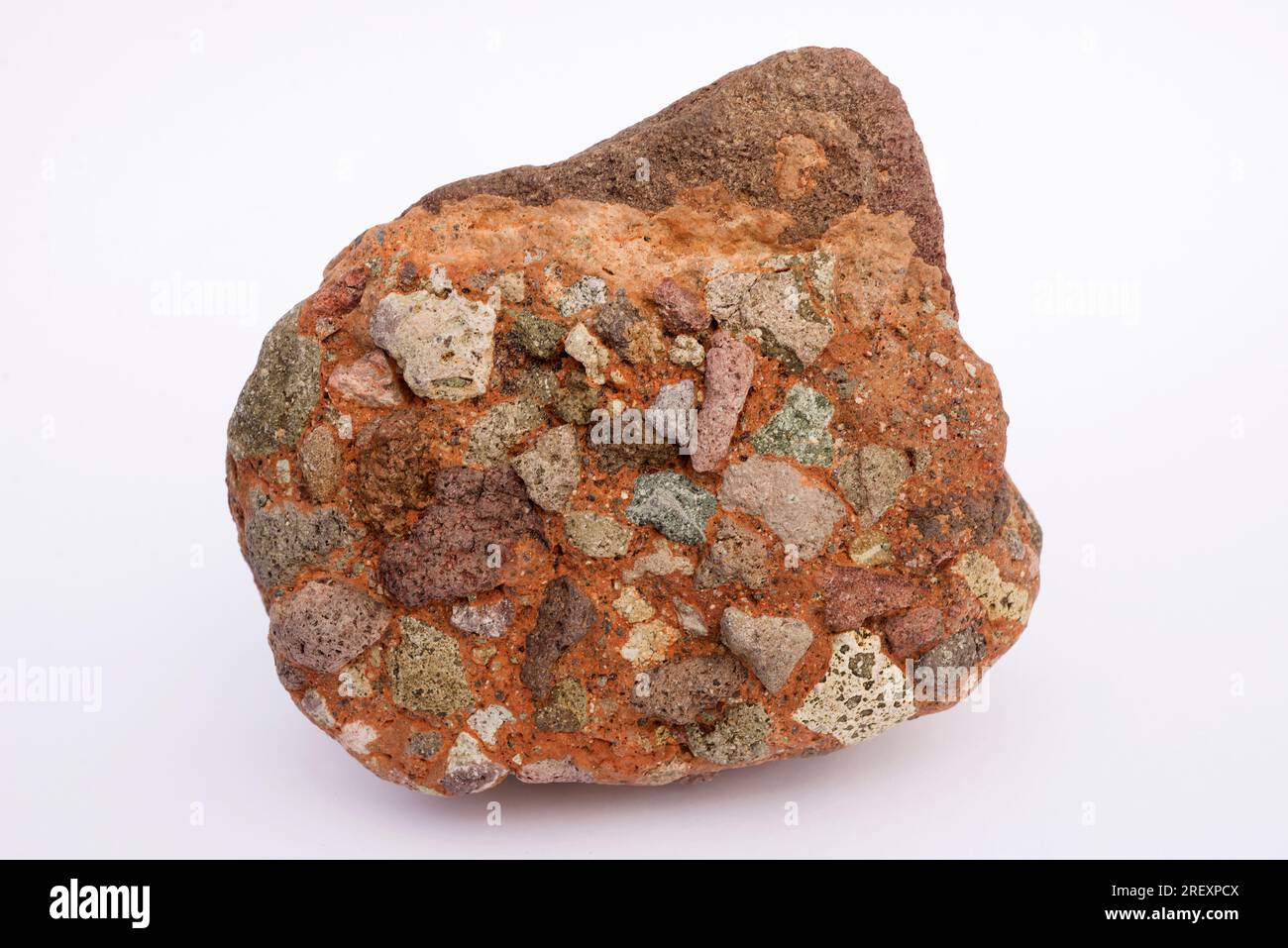 Volcanic breccia or volcanic agglomerate. This sample comes from Cala ...