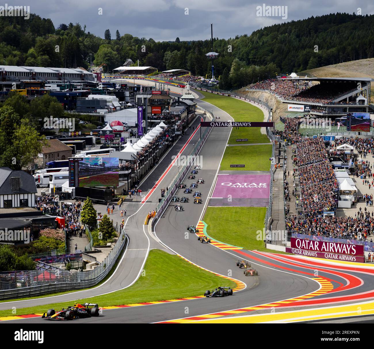 SPA - Charles Leclerc (Ferrari), Sergio Perez (Red Bull Racing), Lewis ...