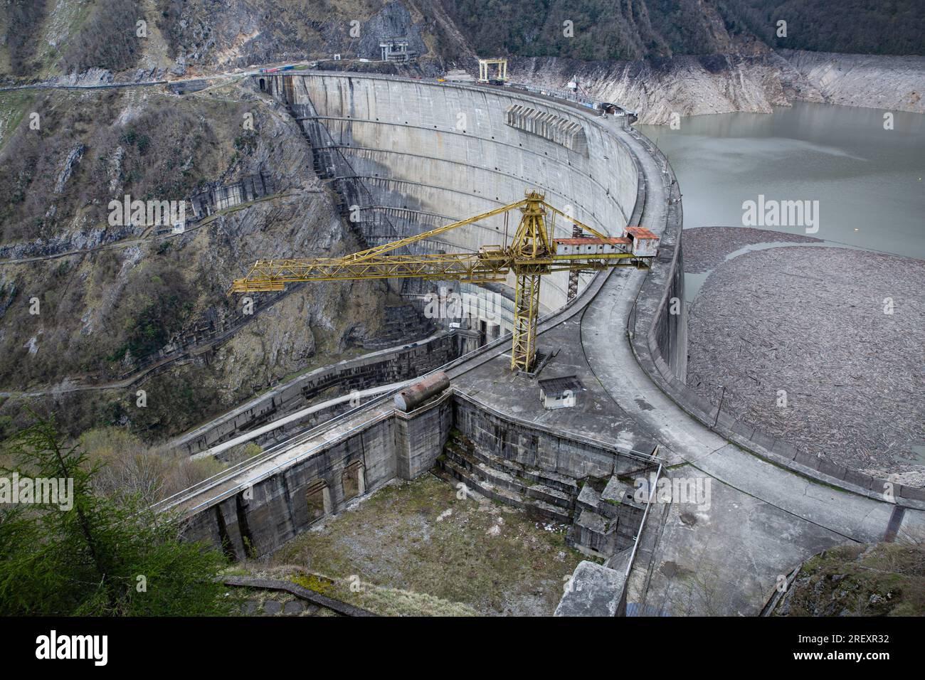 The Enguri hydroelectric power station HES, Enguri Dam, Svaneti ...