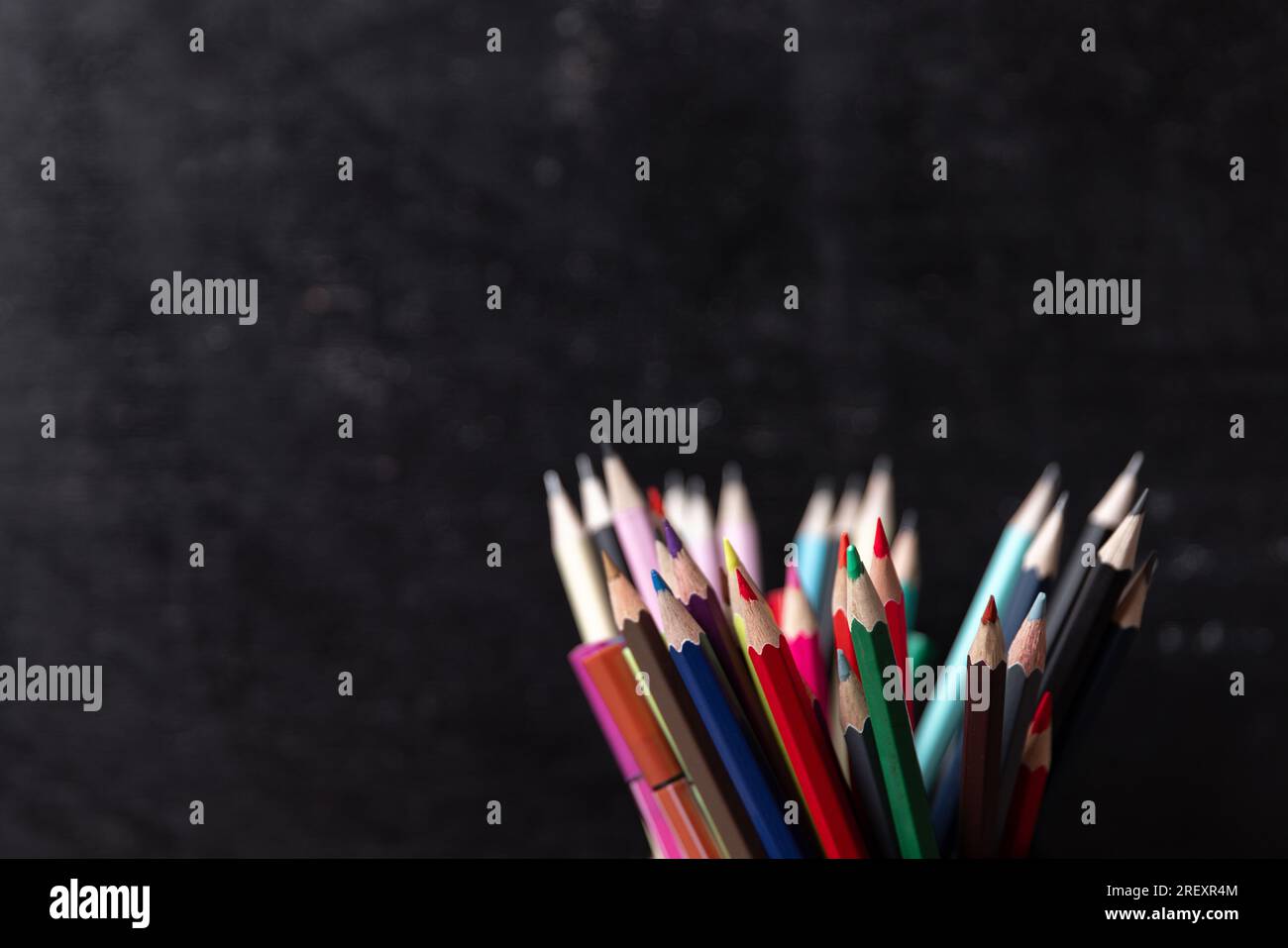 Kids desk creative workspace with school supplies, notebooks. Back to ...