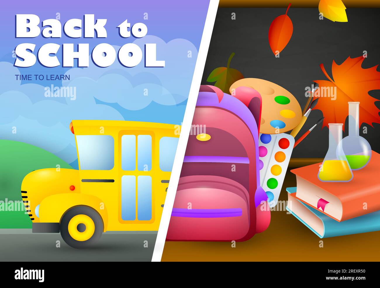 School bus advertisement hi-res stock photography and images - Alamy
