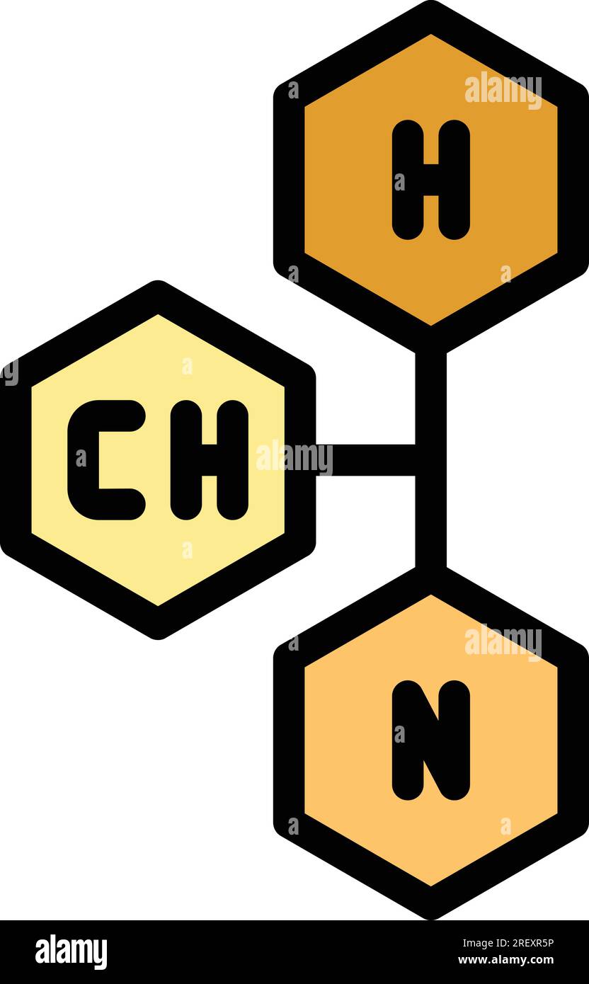 Chemical formula icon outline vector. Lab science. Chemistry test color ...