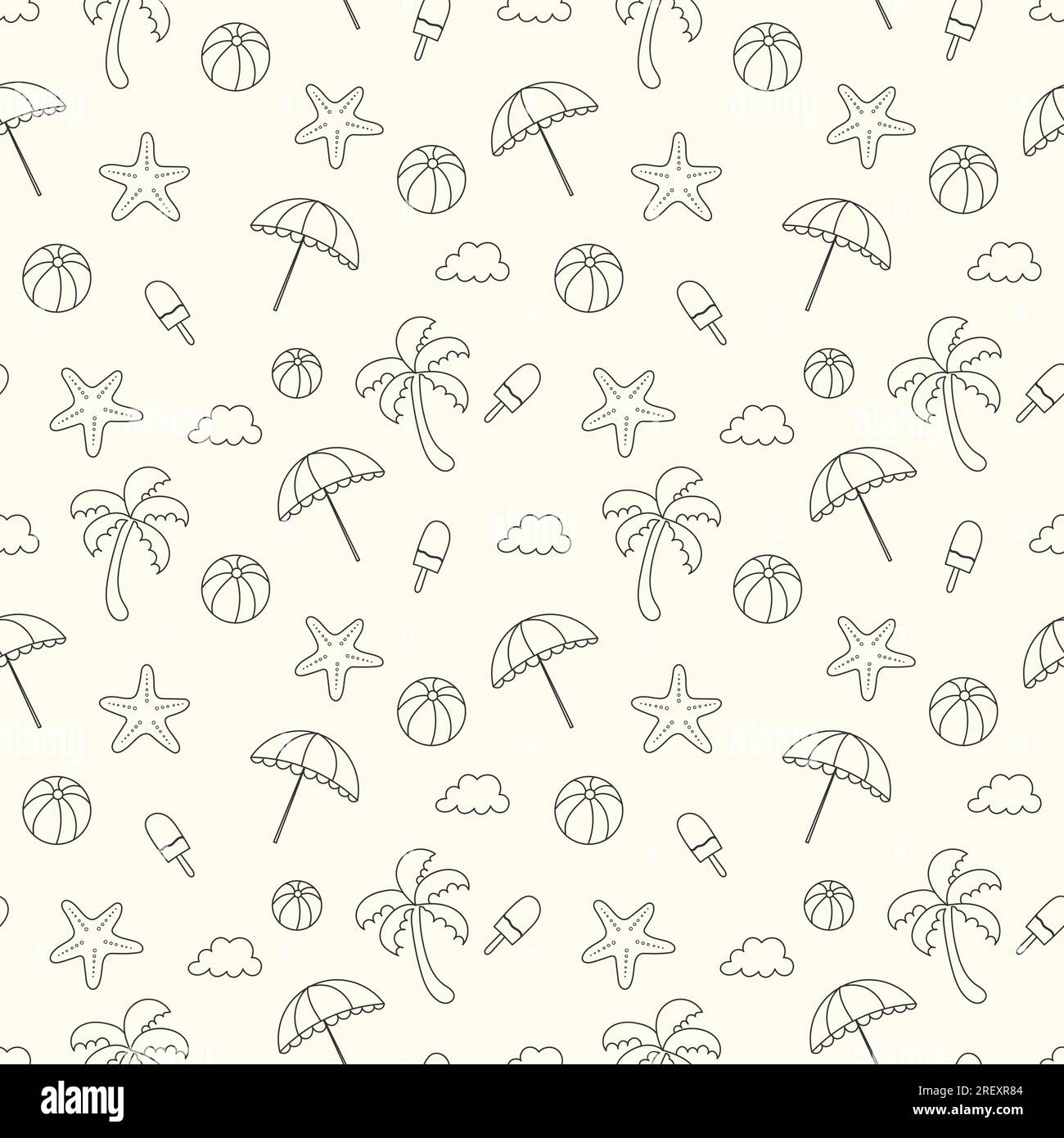 Summer beach doodle Stock Vector Images - Alamy