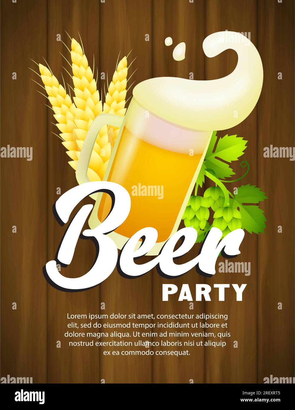 Beer party lettering with mug and foam Stock Vector Image & Art - Alamy