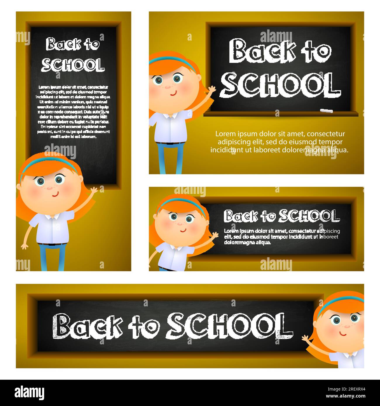 Cartoon girl pointing back hi-res stock photography and images - Alamy