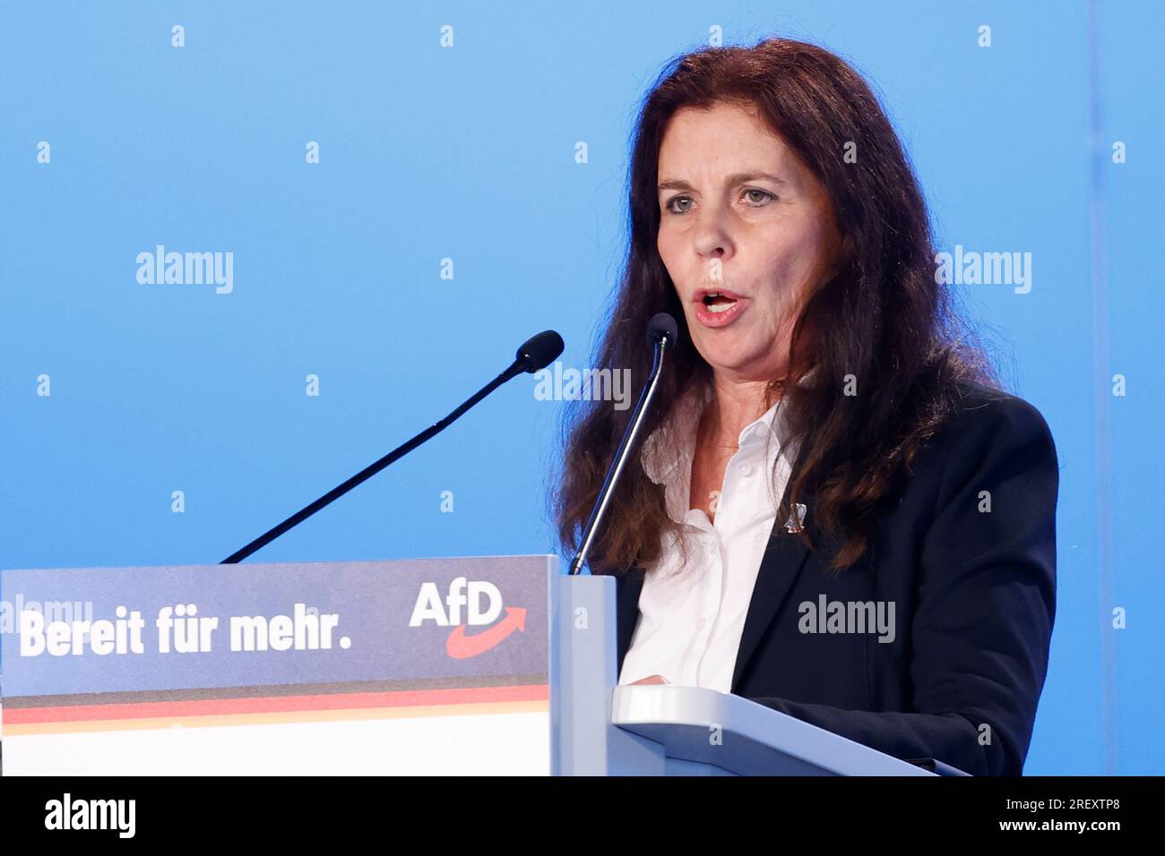 Magdeburg, Germany. 30th July, 2023. Anja Arndt, candidate for an AfD ...
