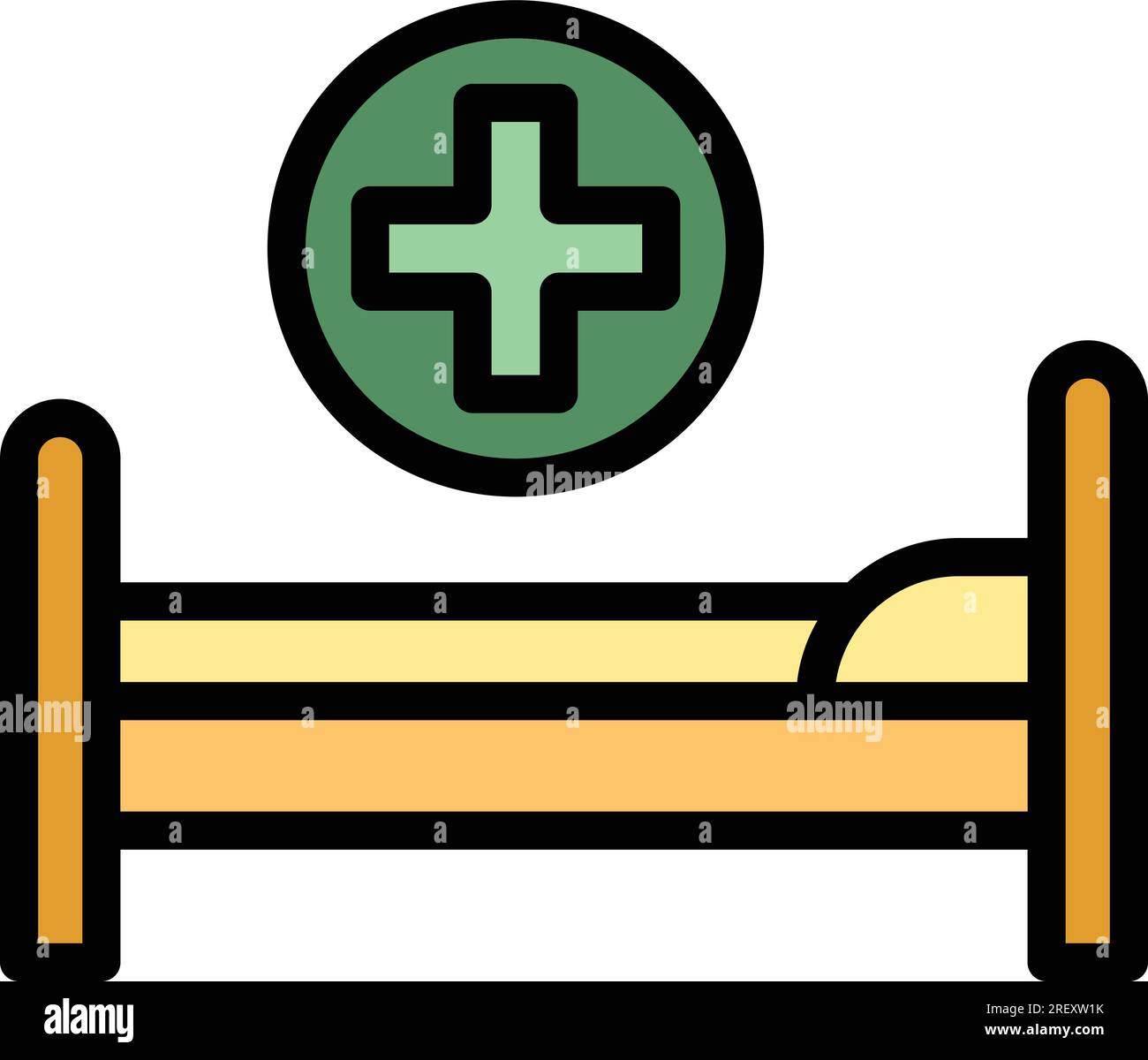 Hospital bed icon outline vector. Medical patient. Doctor treatment ...