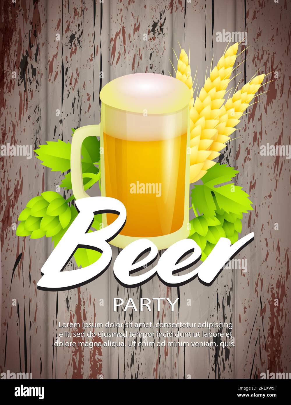 Beer party lettering and beer mug Stock Vector Image & Art - Alamy