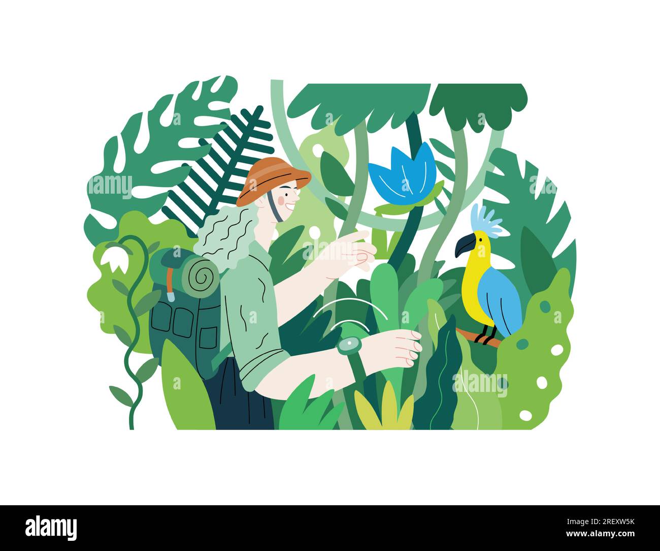 Greenery, ecology -modern flat vector concept illustration of a woman ... Greenery, ecology -modern flat vector concept illustration of a woman ...
