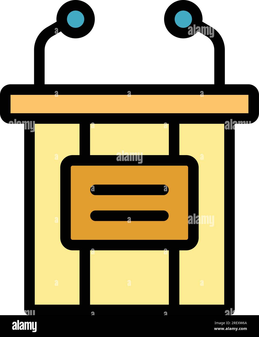 Speaker tribune icon outline vector. Podium speech. Debate stand color ...