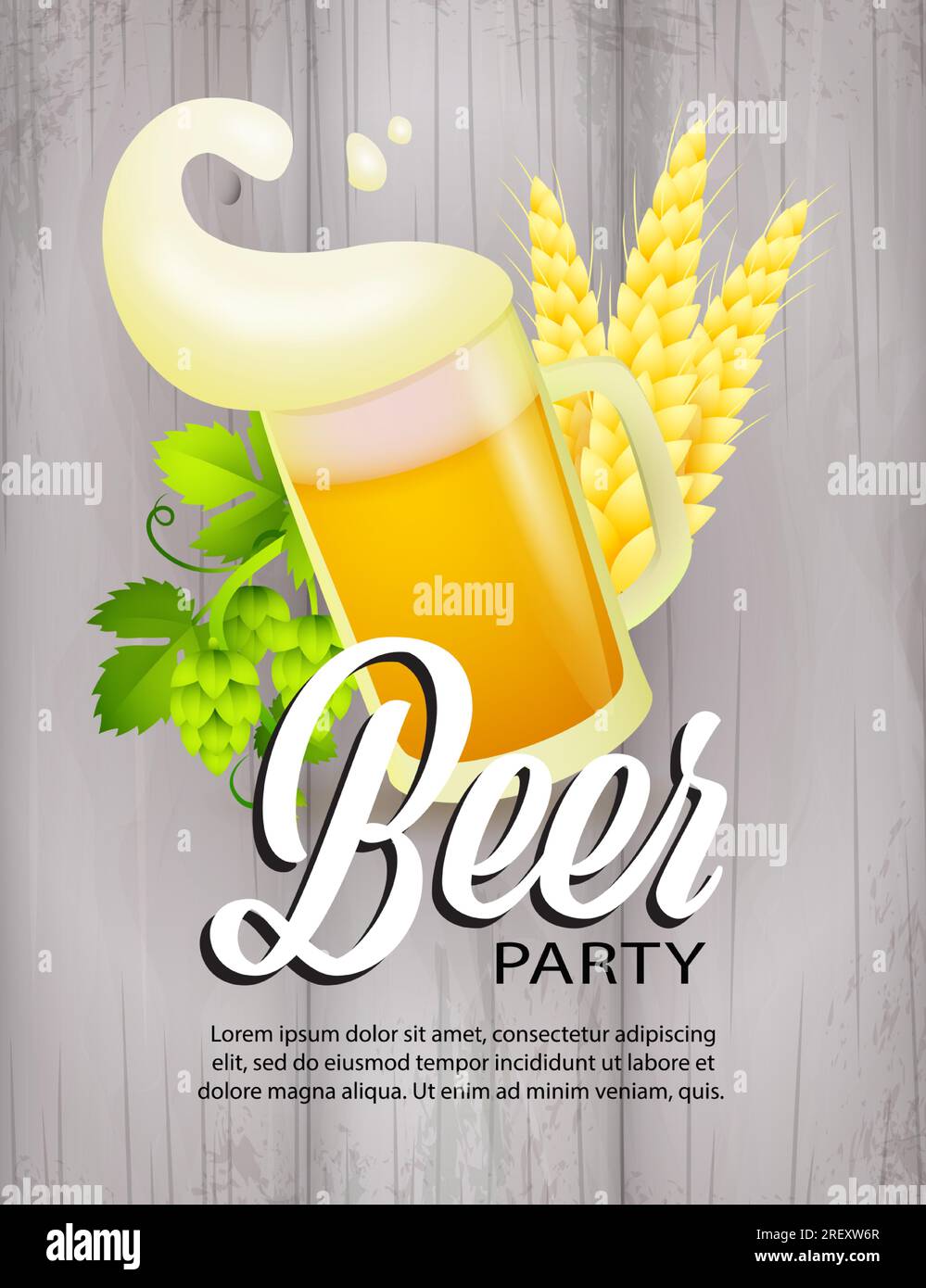 Beer party lettering and mug with foam Stock Vector Image & Art - Alamy