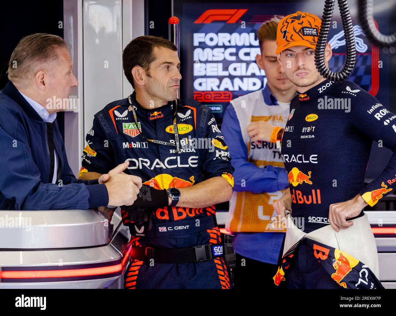 SPA - Jos Verstappen and Max Verstappen (Red Bull Racing) ahead of the ...