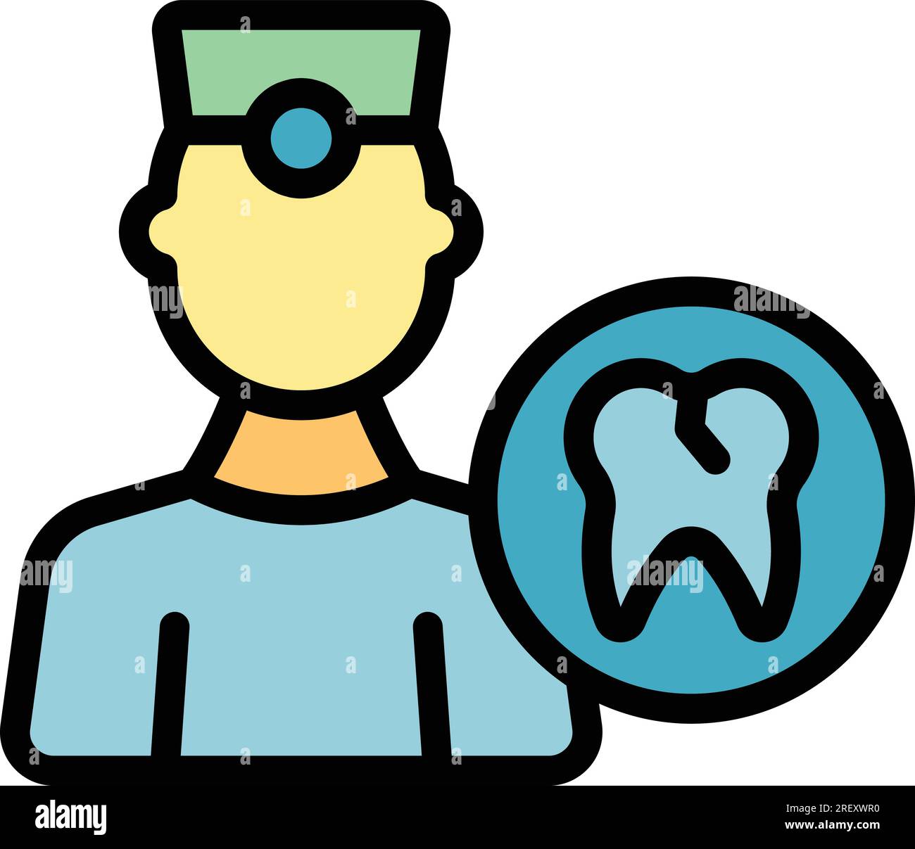 Tooth doctor icon outline vector. Medical hospital. Clinic health color ...