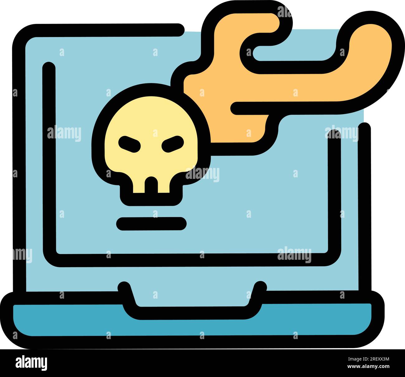 Laptop support icon outline vector. Online technician. Computer help ...