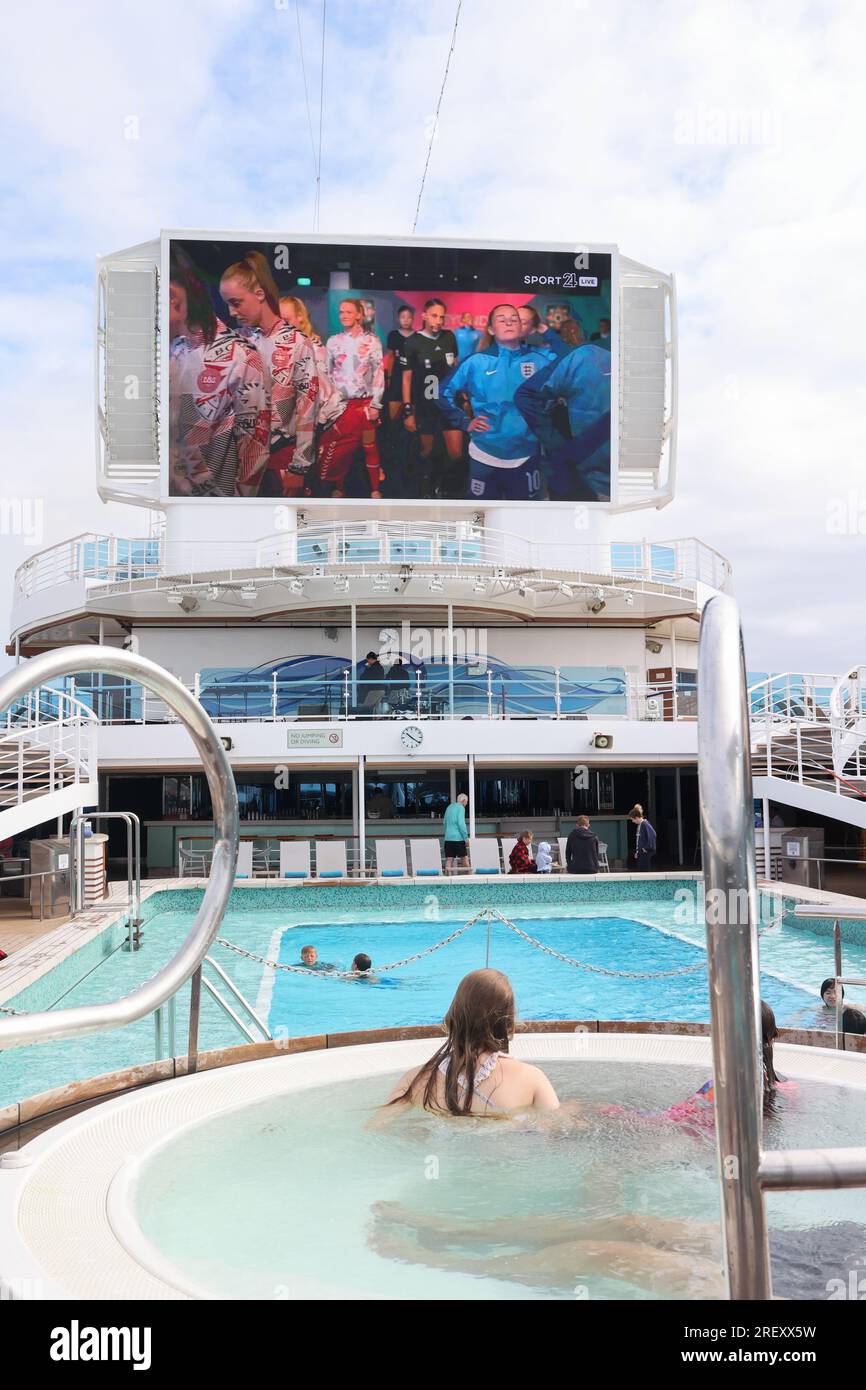 North Sea. July 28th, 2023. People onboard the Sky Princess cruise ship ...
