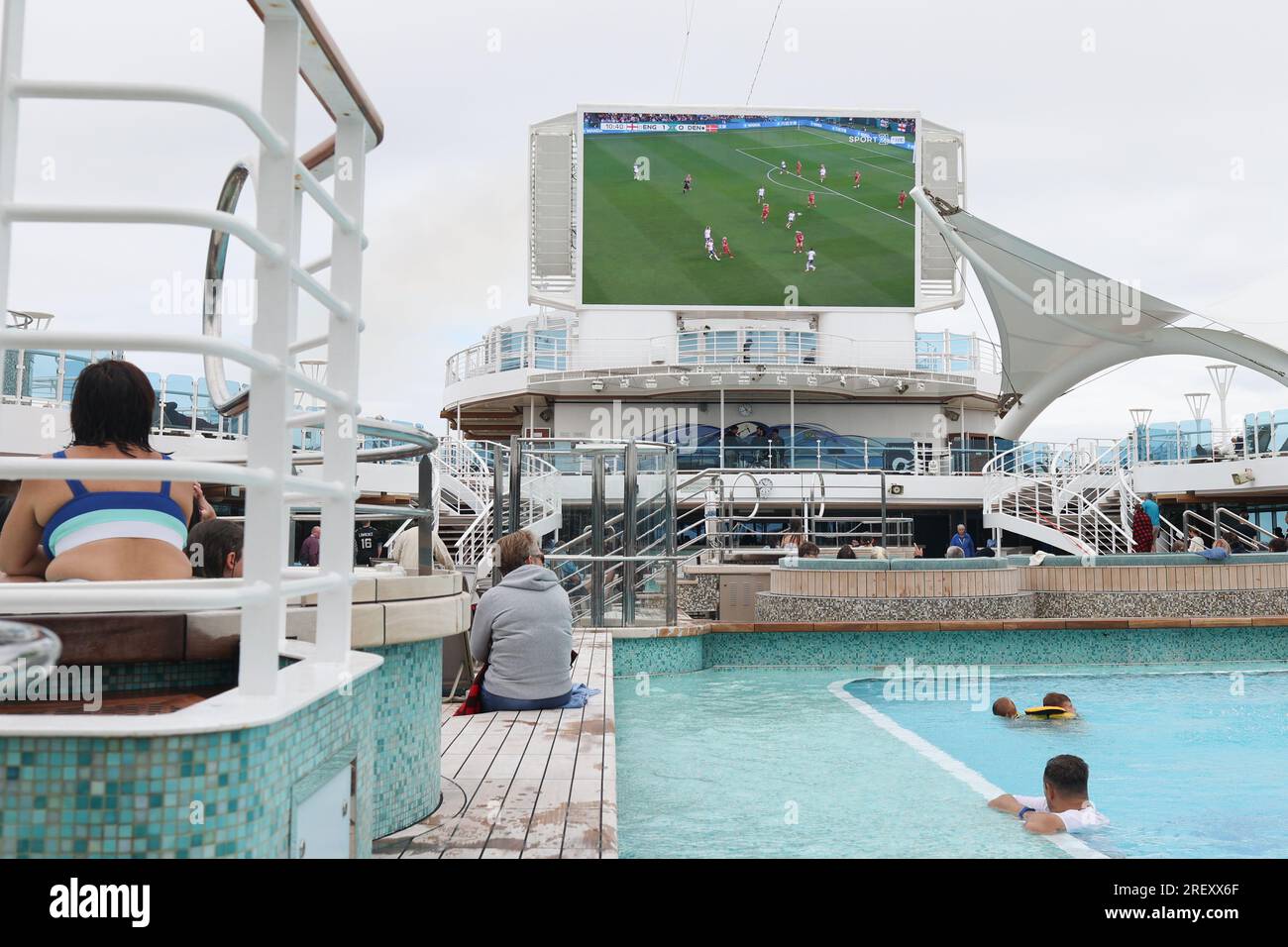 North Sea. July 28th, 2023. People onboard the Sky Princess cruise ship ...