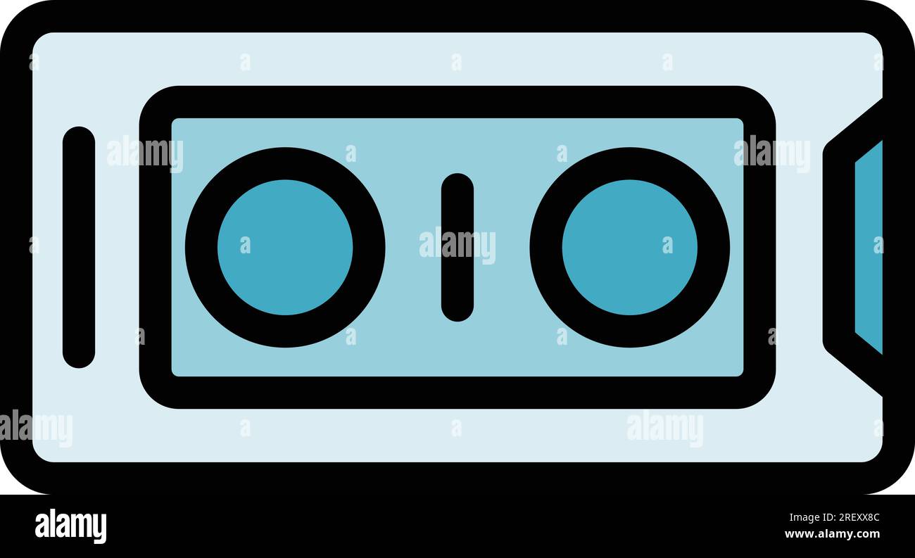 Vr glasses icon outline vector. Virtual tour. 3d camera angle color ...