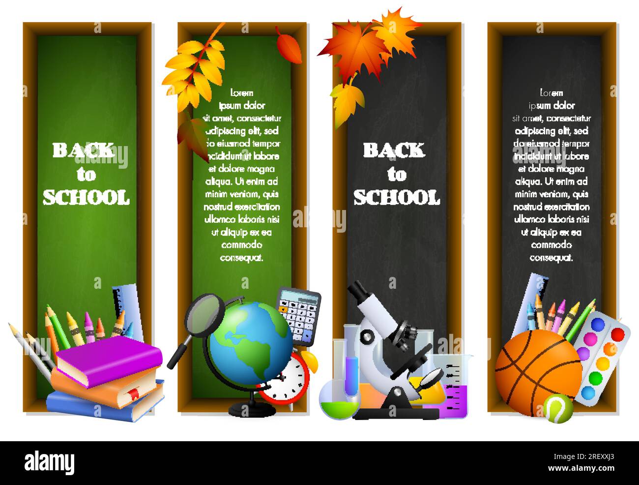 Books school supply globe Stock Vector Images - Alamy