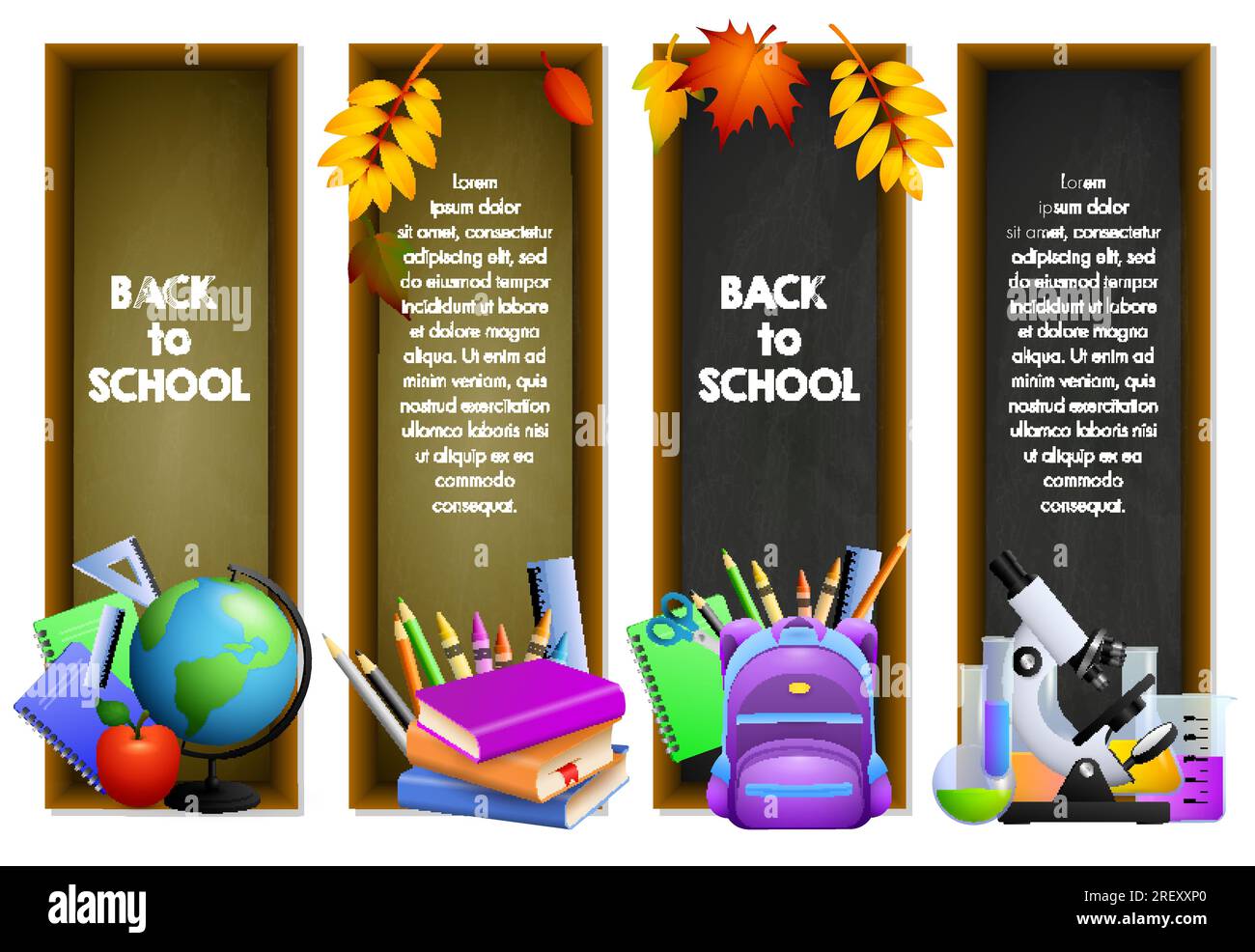 Back to school banners with globe Stock Vector Image & Art - Alamy