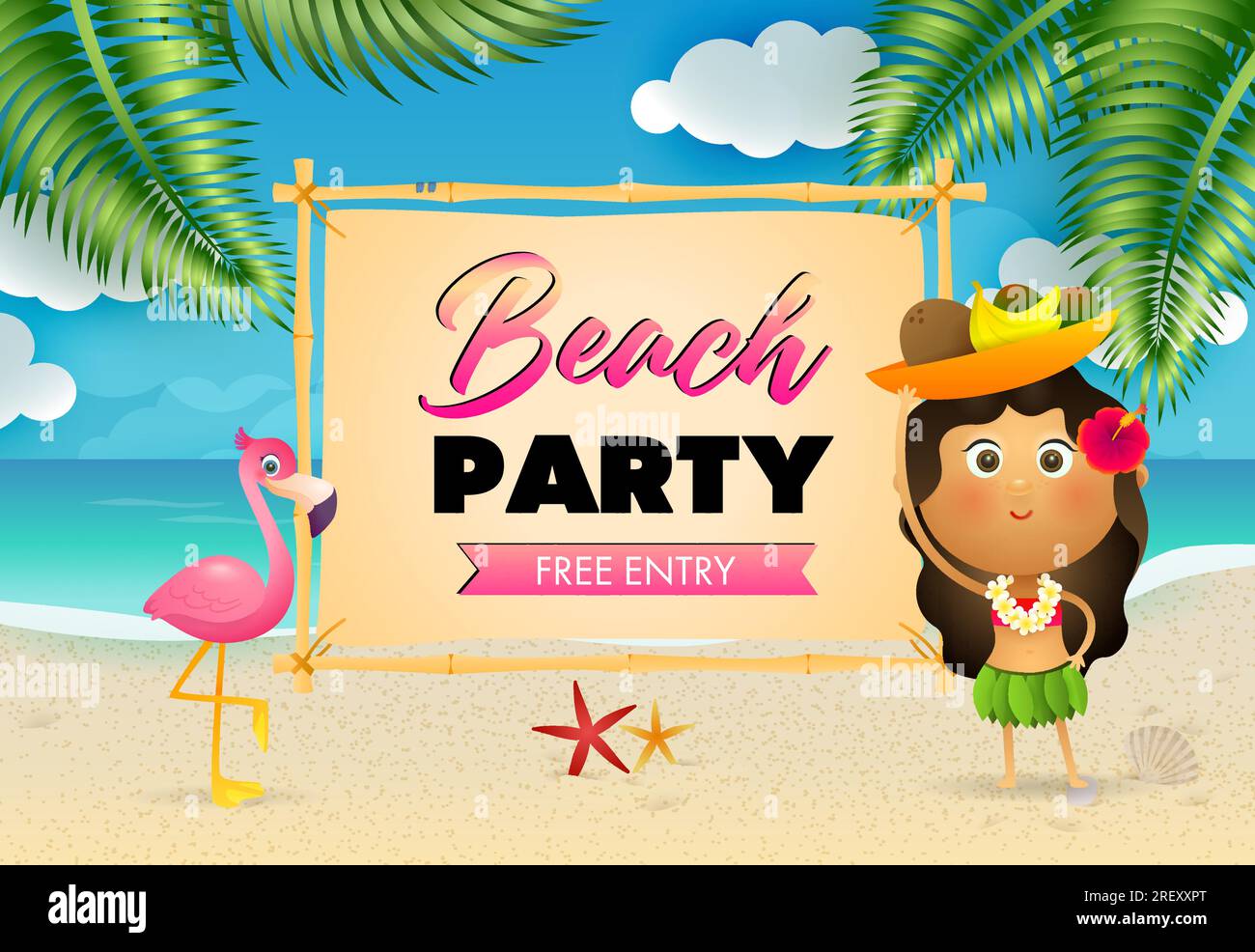 Fun on the beach vintage Stock Vector Images - Alamy