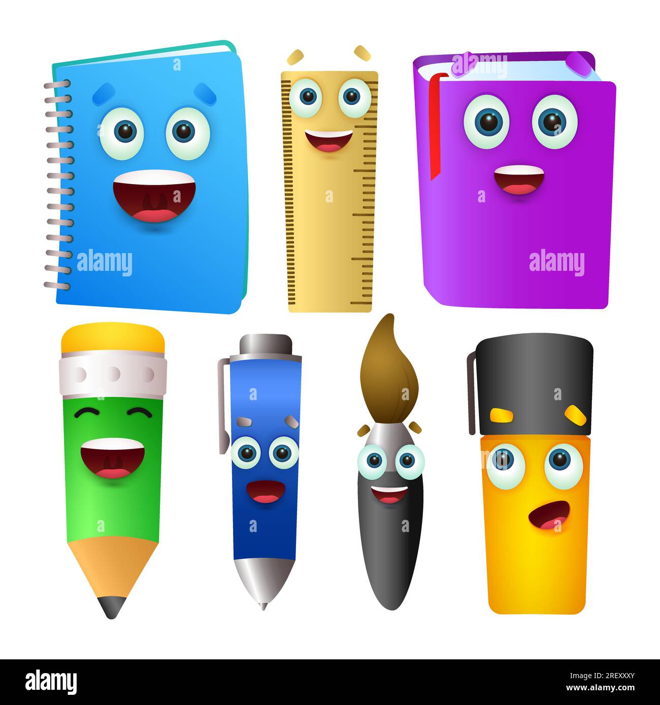Cartoon school supplies Stock Vector Image & Art - Alamy