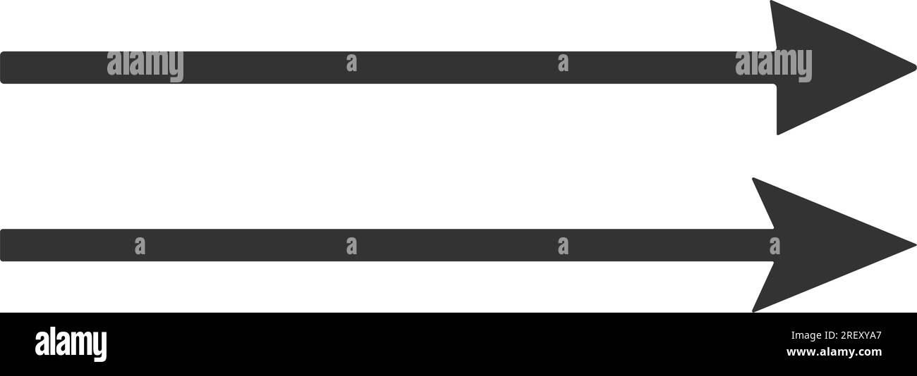 Long horizontal arrow. Black straight arrow to the right. Vector icon Stock Vector Image & Art ...