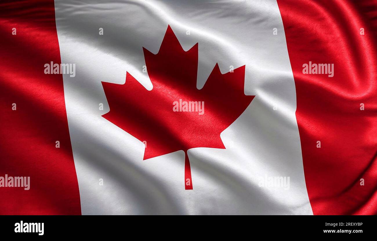Canada flag in the old retro background effect, close up Stock Photo ...