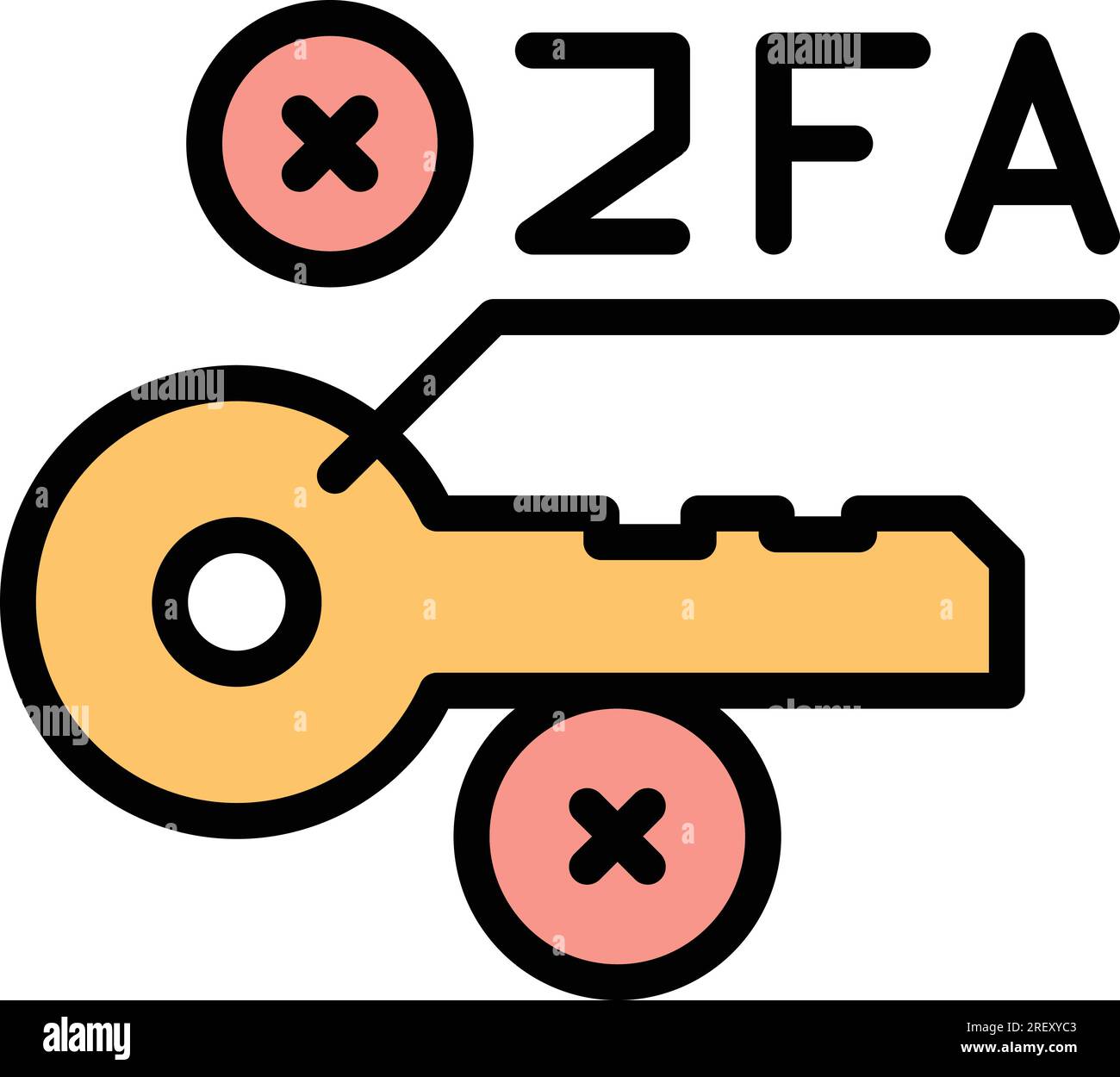 Secure Key Icon Outline Vector Login Step Multi Password Color Flat Stock Vector Image And Art