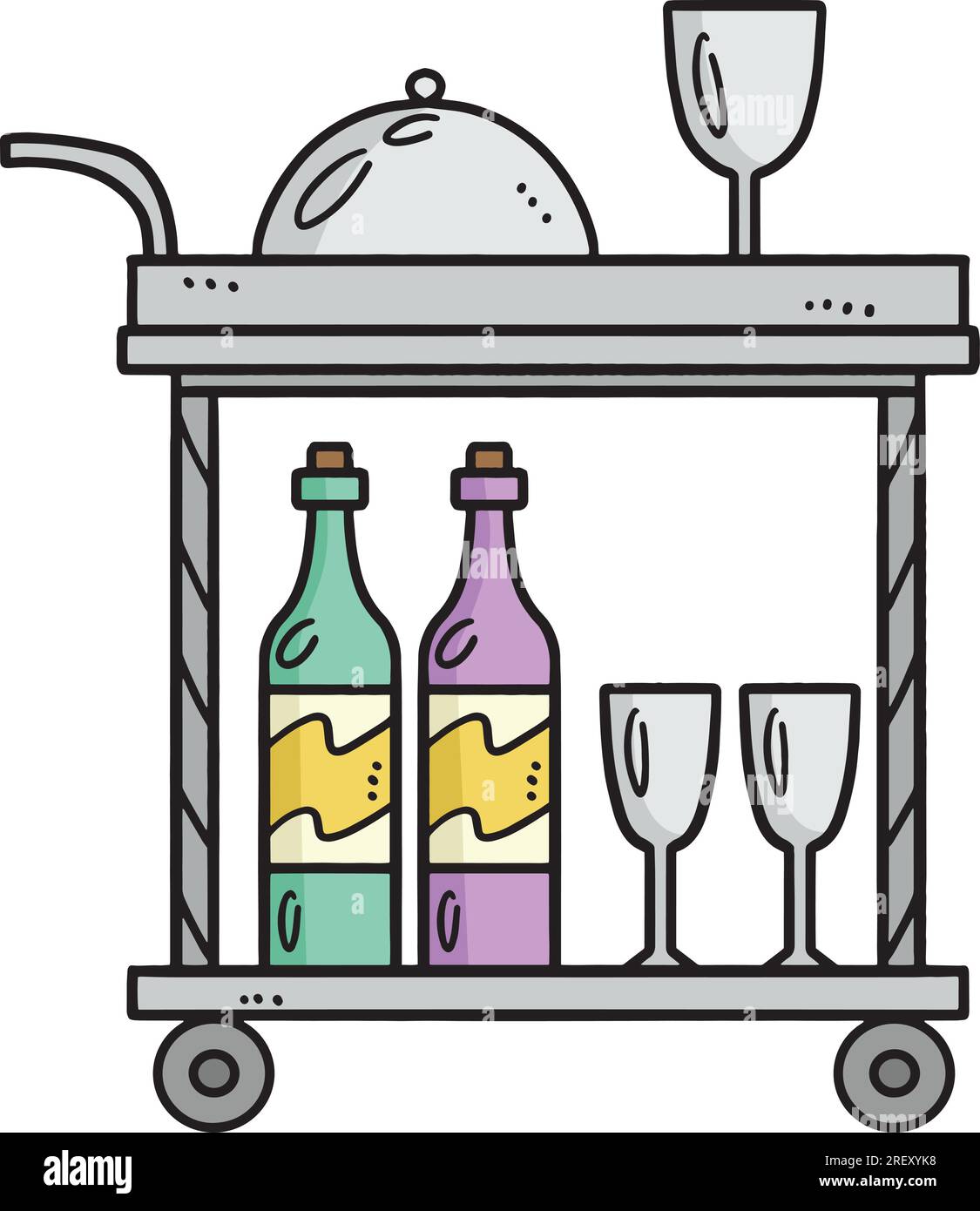 Food Cart Cartoon Colored Clipart Illustration Stock Vector Image & Art ...