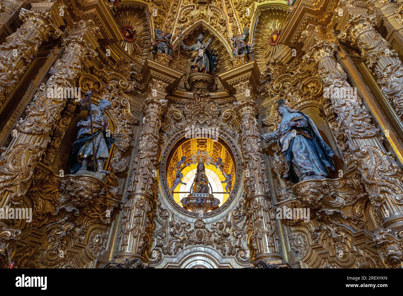 Romanesque carving of the Virgin of Lomos de Orios, 14th century ...