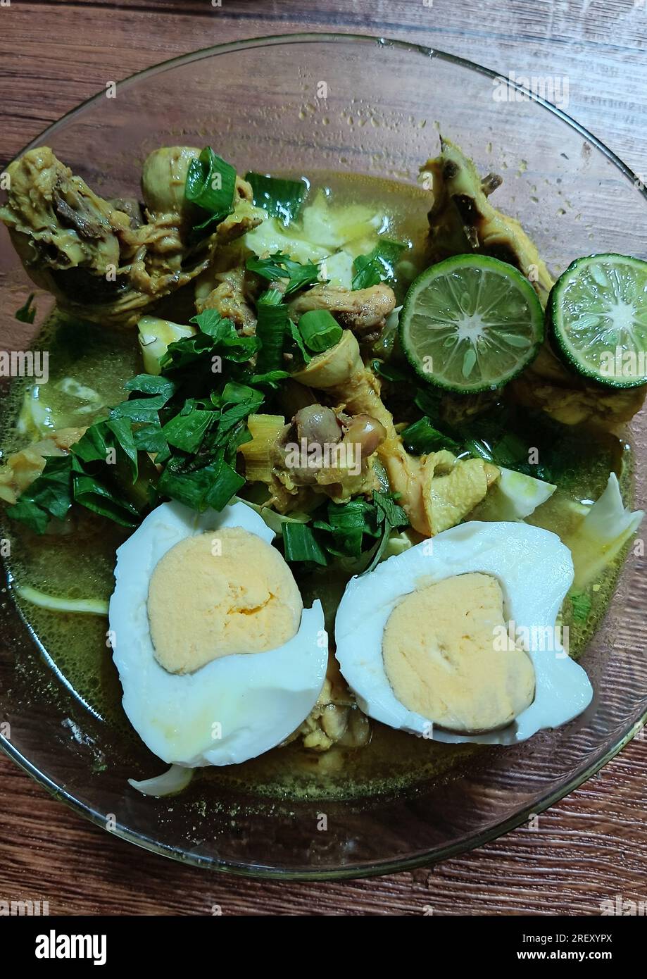 Delicious chicken soup from Indonesia. Indonesian local food chicken ...