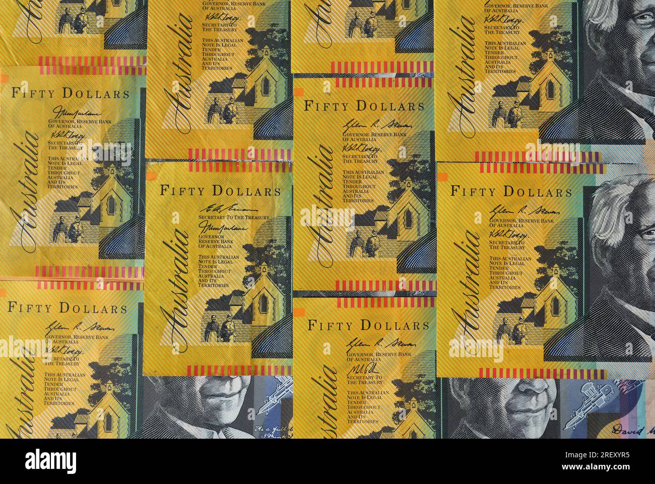 Australia $50 banknotes, full frame background wallpaper Stock Photo ...