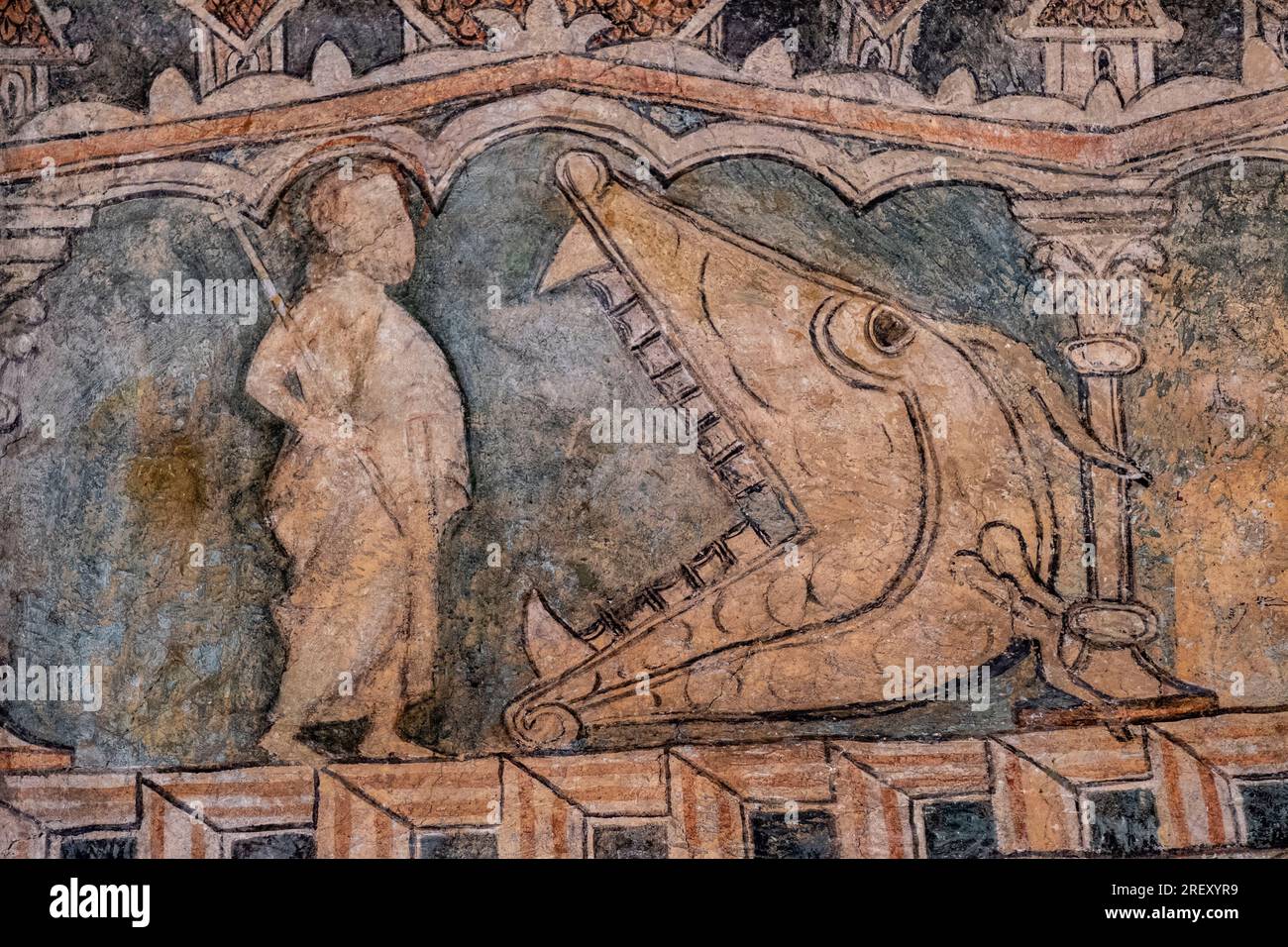 Descent to hell, Gothic paintings, Church of San Martín de Tours, Gazeo ...