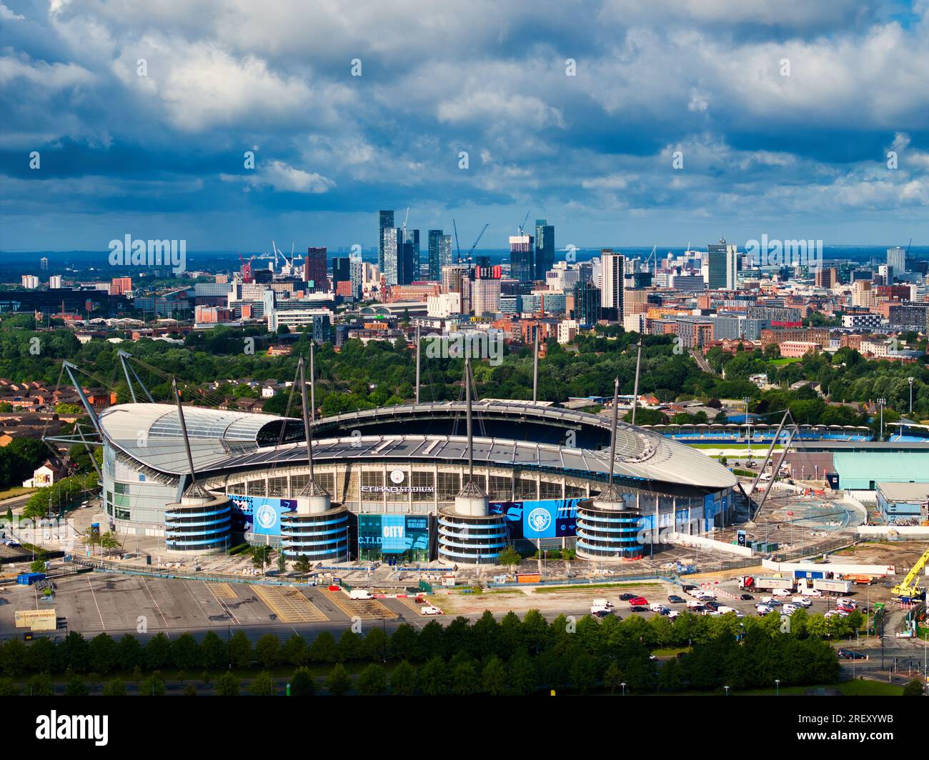Etihad Stadium, Manchester City Panoramic View Stock Photo - Alamy