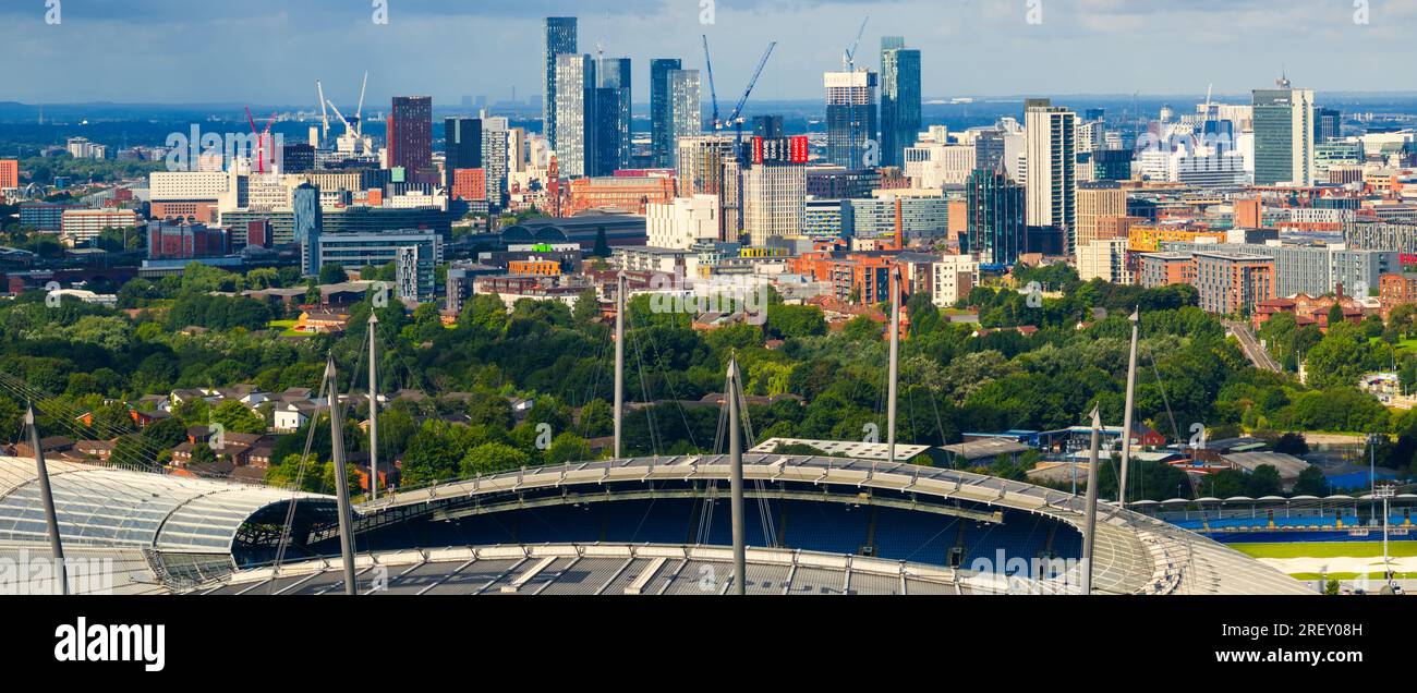 Etihad Stadium, Manchester City Panoramic View Stock Photo - Alamy