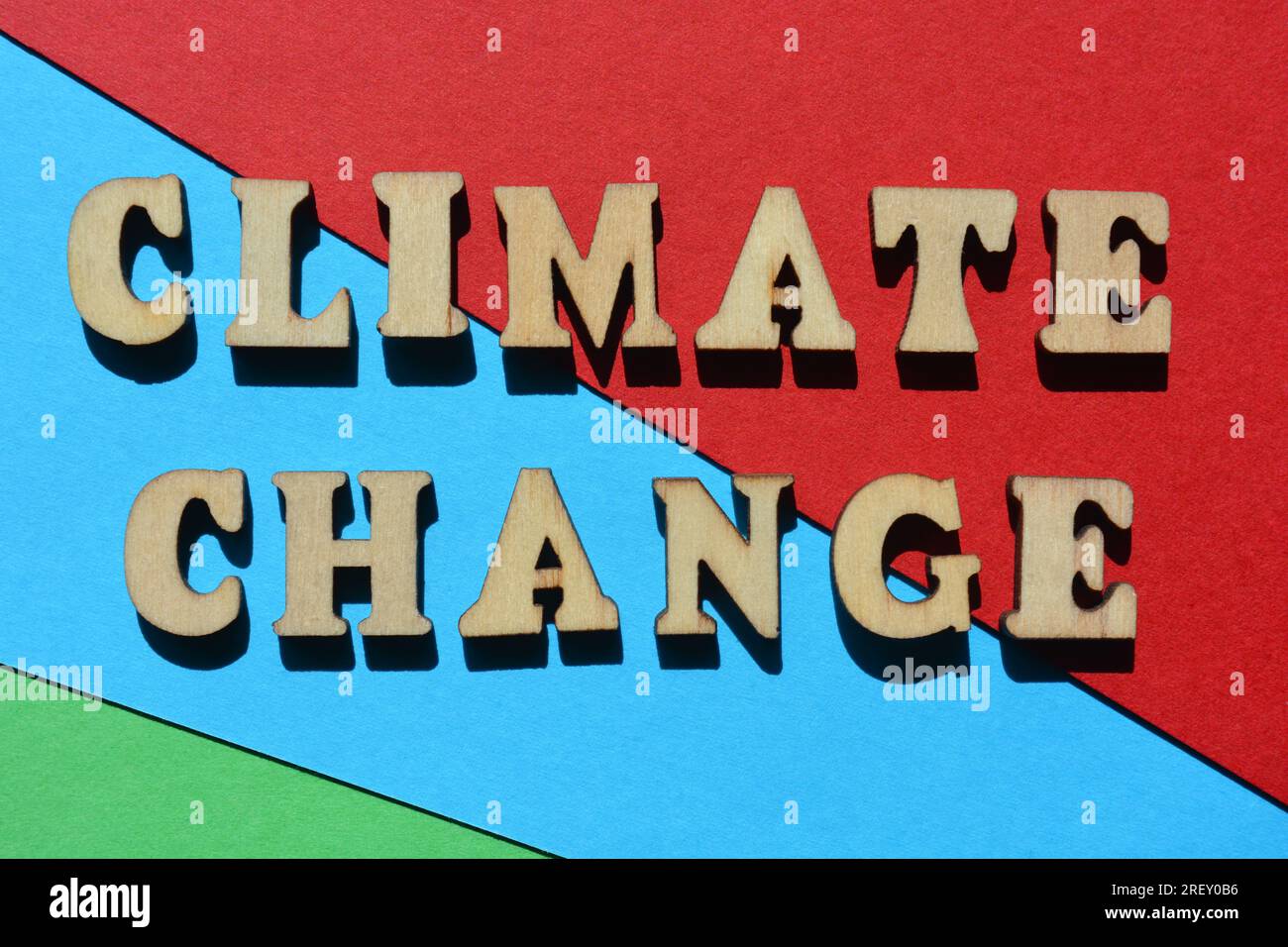 Climate Change, words in wooden alphabet letters isolated on background ...