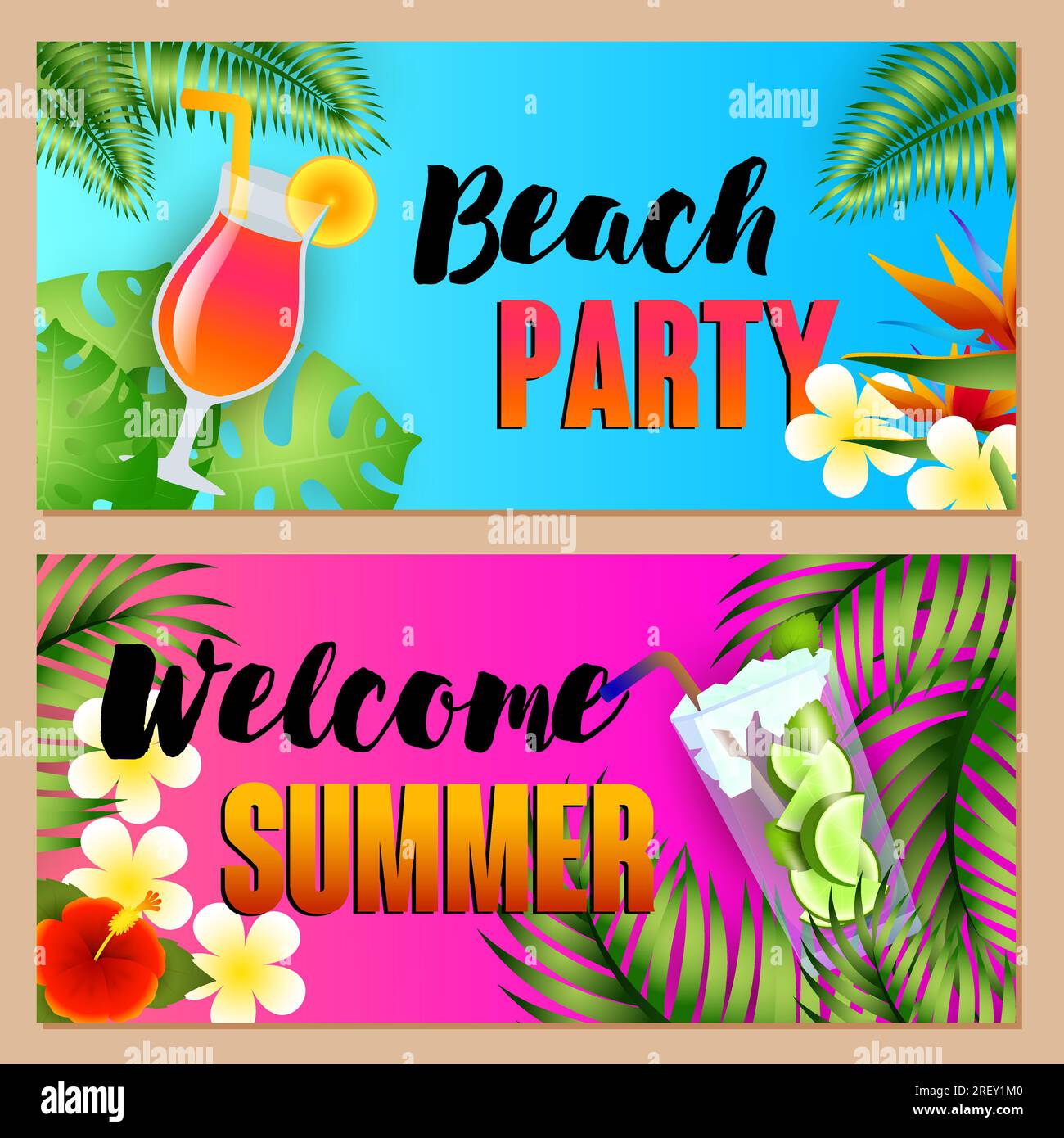 Welcome banner, party hi-res stock photography and images - Alamy