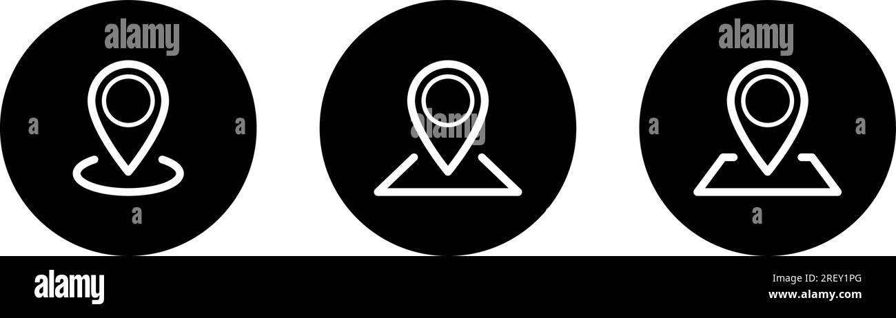 Set of flat icons of map pin point as a concept of place location Stock ...