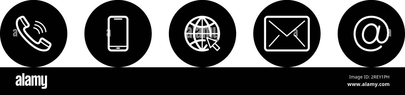 Phone, Mail, Mobile, Go to WEB and Address flat icons as contact ...