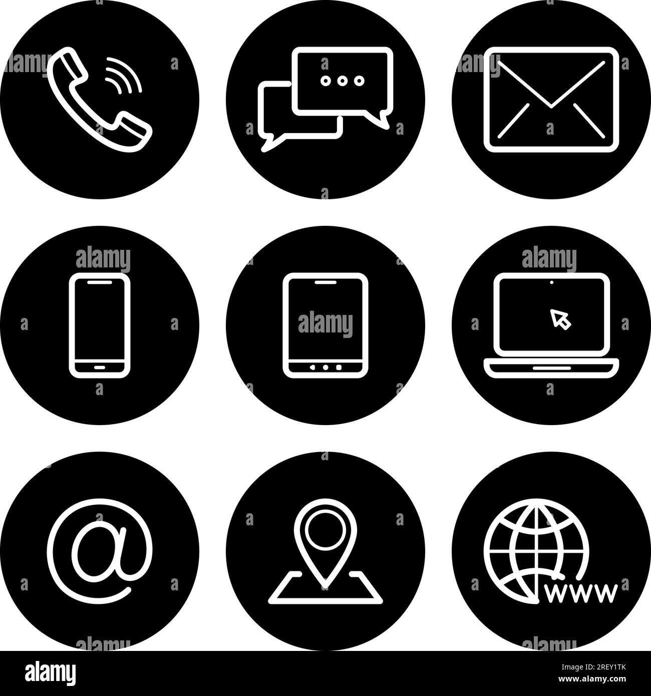 Flat icons of Phone, Mail, Mobile, Go to WEB, Address, Pin and Comment ...
