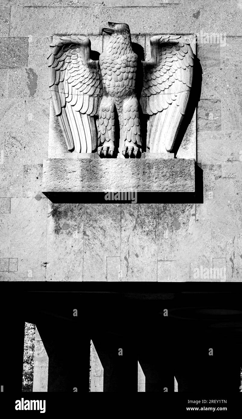 Bas-relief of eagle on facade of Tempelhof airport, Berlin Stock Photo ...