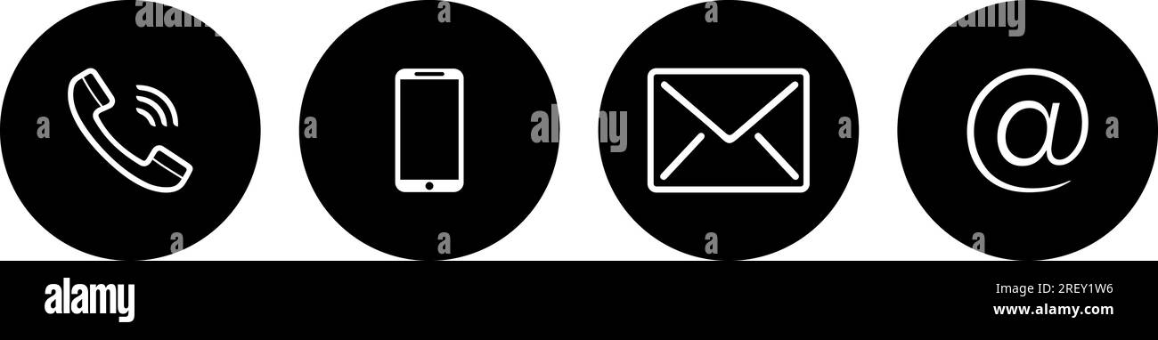 Phone, Mail, Mobile and WEB flat icons as contact us concept Stock ...