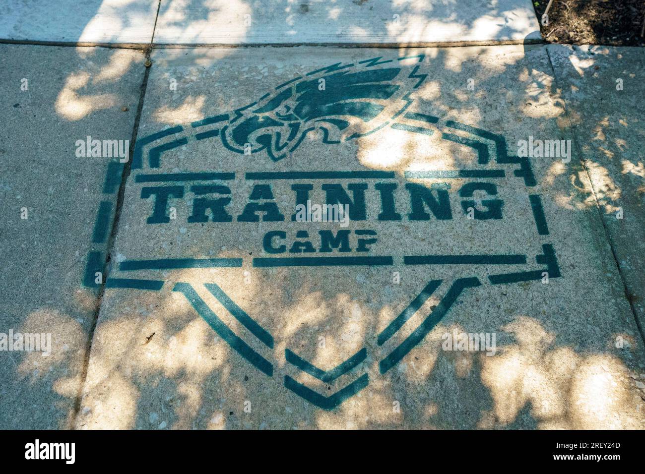 Philadelphia Eagles training camp logo marks the path to the fields ...