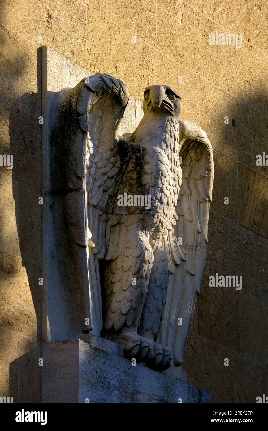 Bas-relief of eagle on facade of Tempelhof airport, Berlin Stock Photo ...