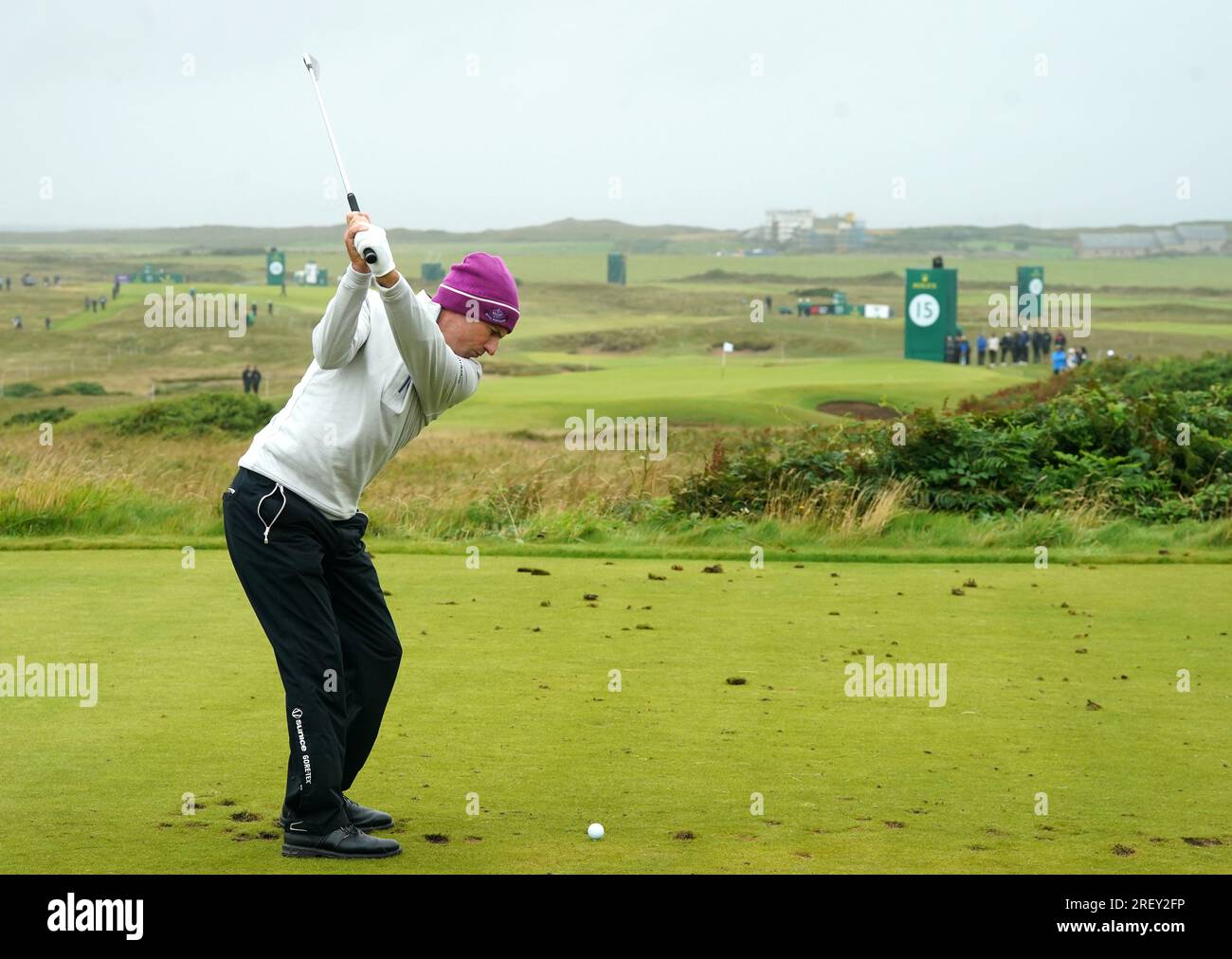 Steven Alker tees off during day four of The 2023 Senior Open ...