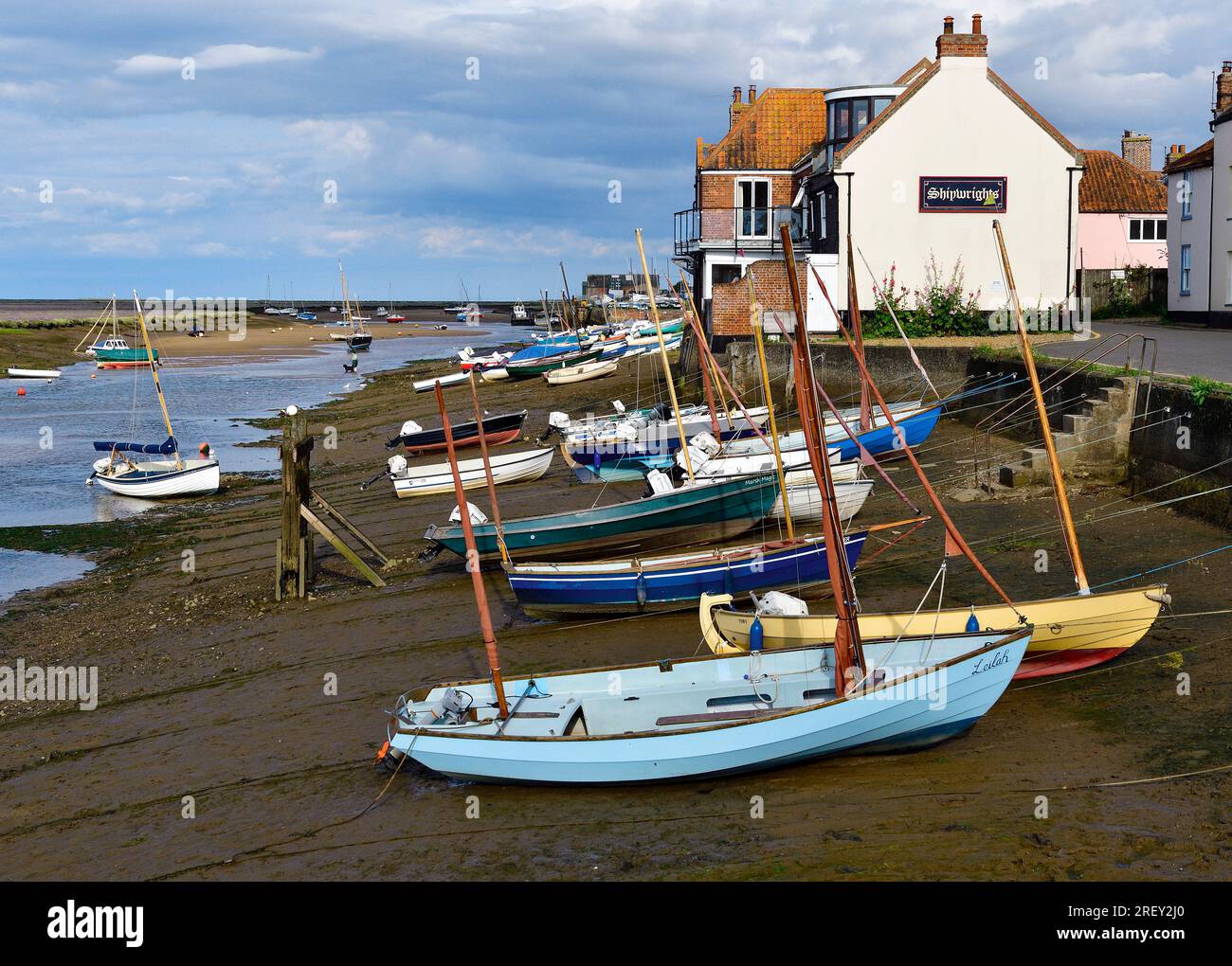 The fishing port and holiday destination of Wells-next-the-Sea in high ...