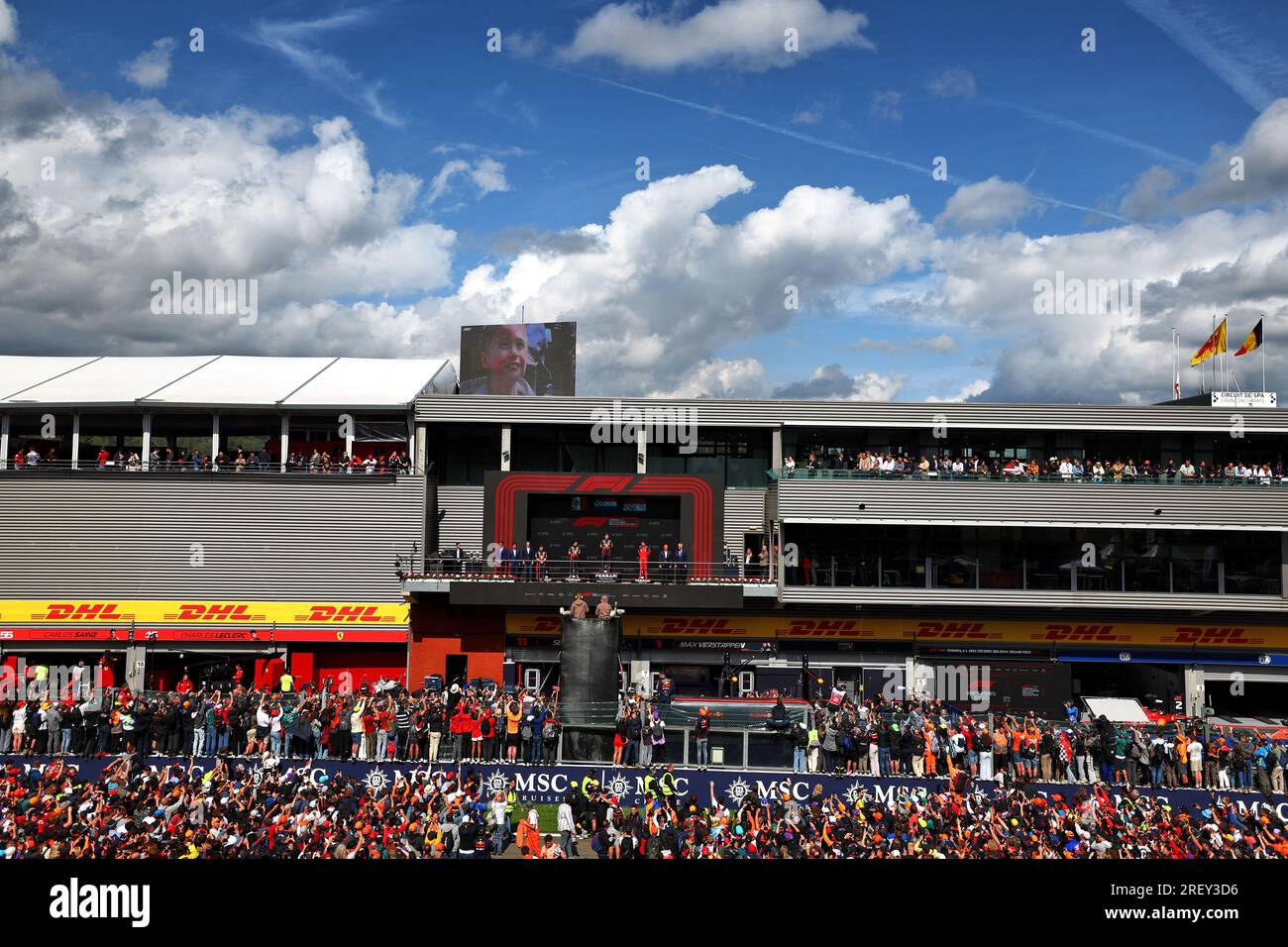 Spa Francorchamps, Belgium. 30th July, 2023. The podium (L to R): Greg ...