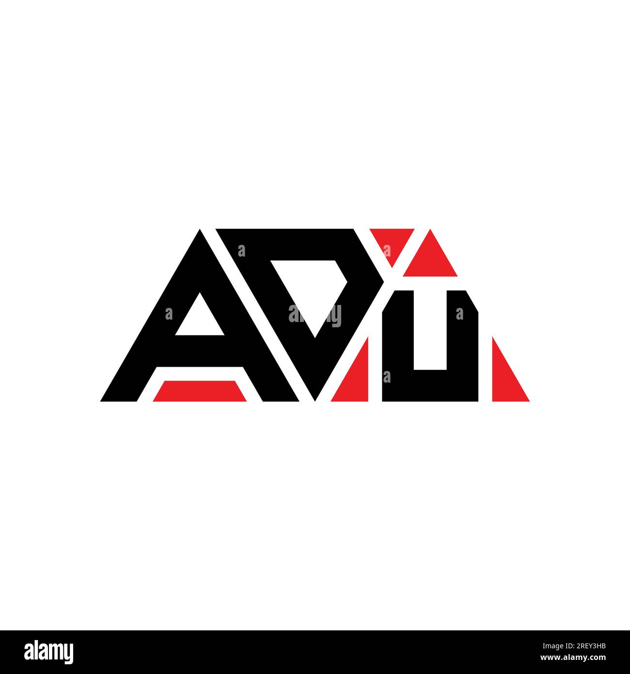 ADU triangle letter logo design with triangle shape. ADU triangle logo ...
