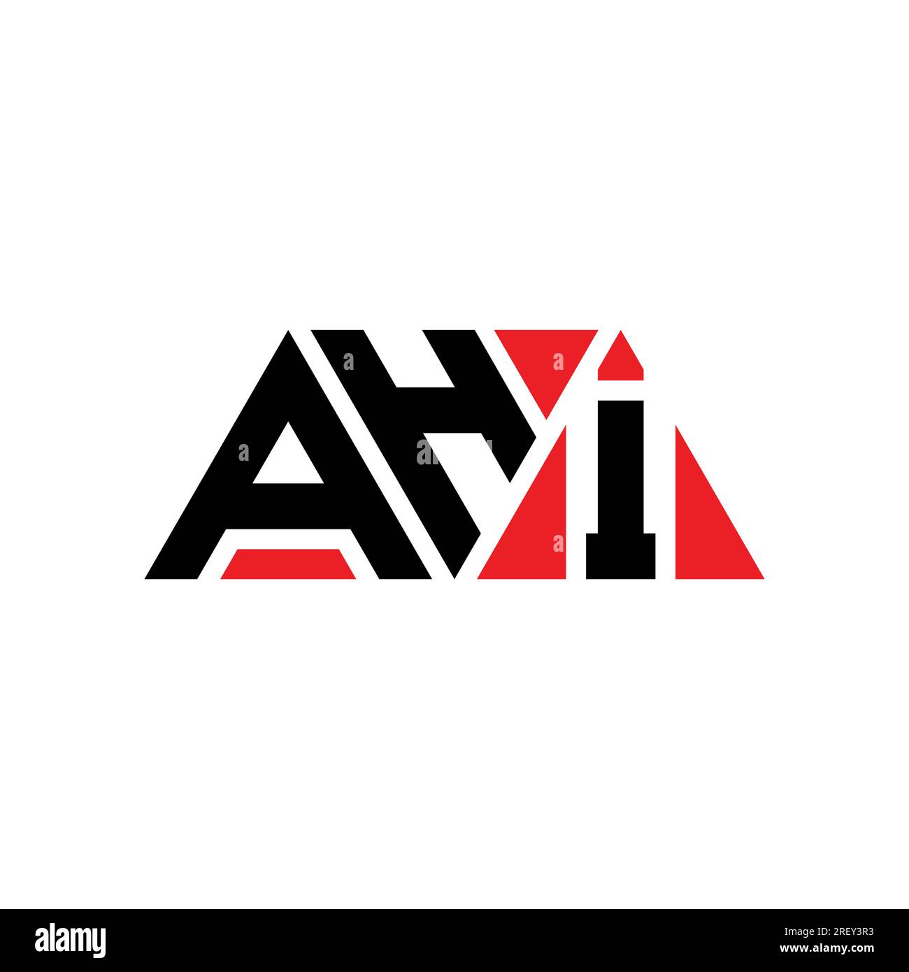 AHI triangle letter logo design with triangle shape. AHI triangle logo ...
