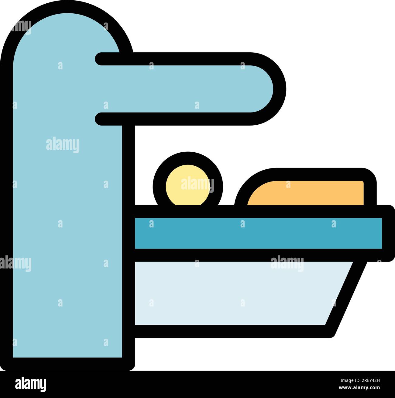 Mri machine icon outline vector. Medical radiology. Chest bone color ...